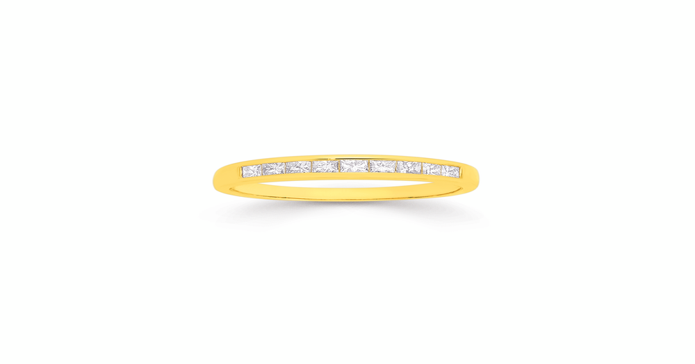 18ct Gold Diamond Princess Cut Band | Prouds
