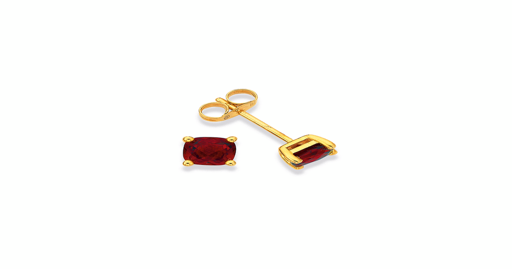 9ct 5mm Garnet Stud Earrings in Red | Prouds
