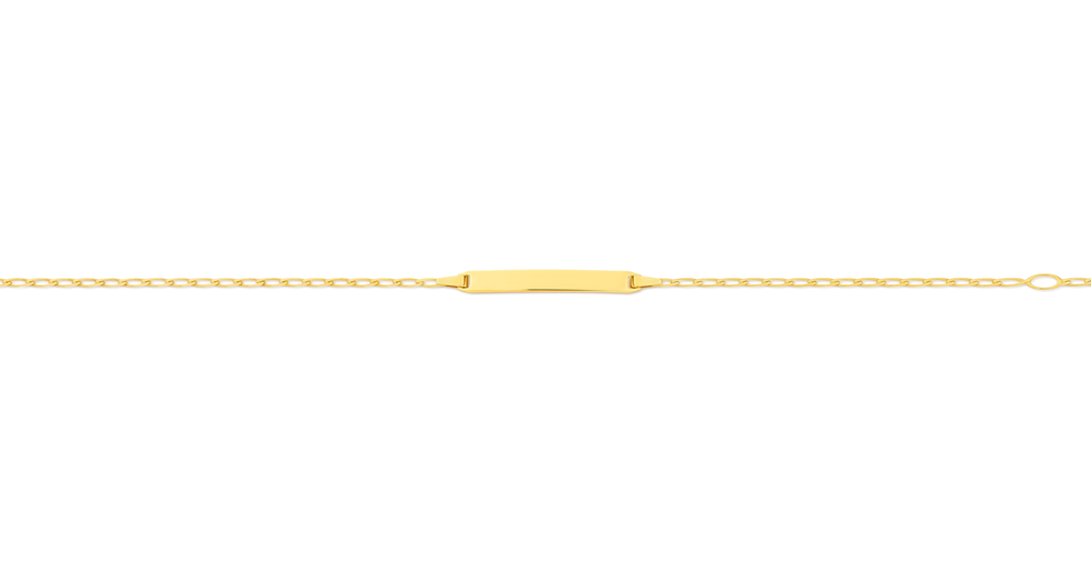 9ct Gold 16cm Solid Open Curb Identity Bracelet | Prouds