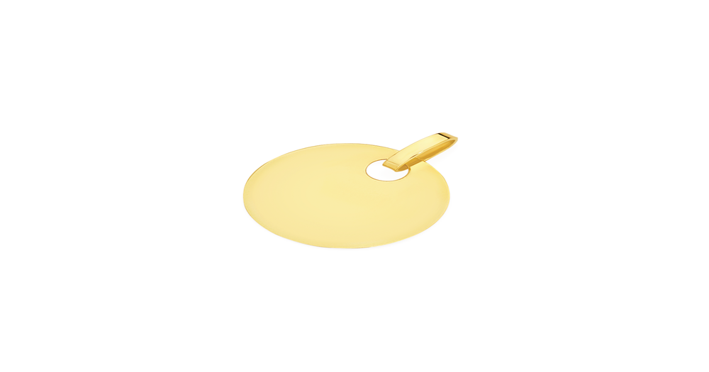 9ct Gold 16mm Round Disc Pendant | Prouds