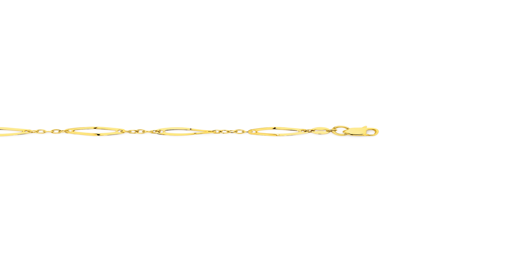 9ct Gold 19cm 5+1 Open Eyelet Bracelet | Prouds