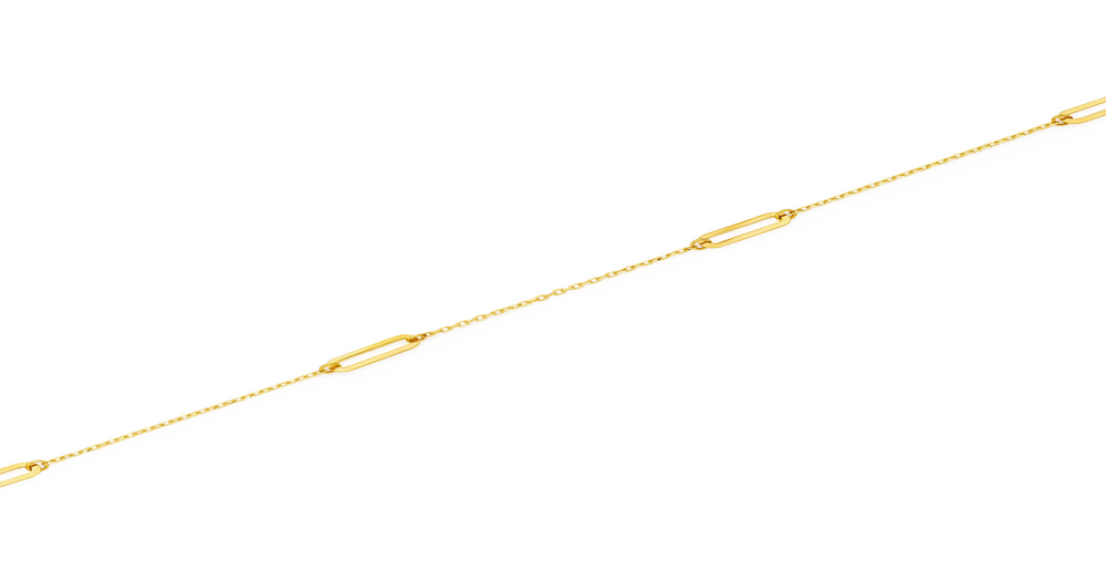 9ct Gold 19cm Mini Paperclip And Trace Bracelet | Prouds