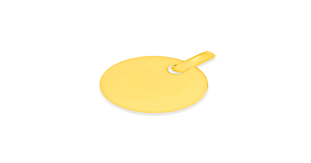 9ct Gold 20mm Round Engravable Disc Pendant | Prouds