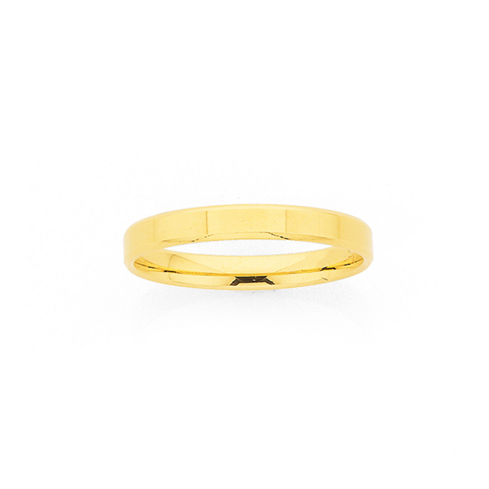 9ct Gold 4.5mm Flat Soft Edge Wedding Band - Size T | Prouds