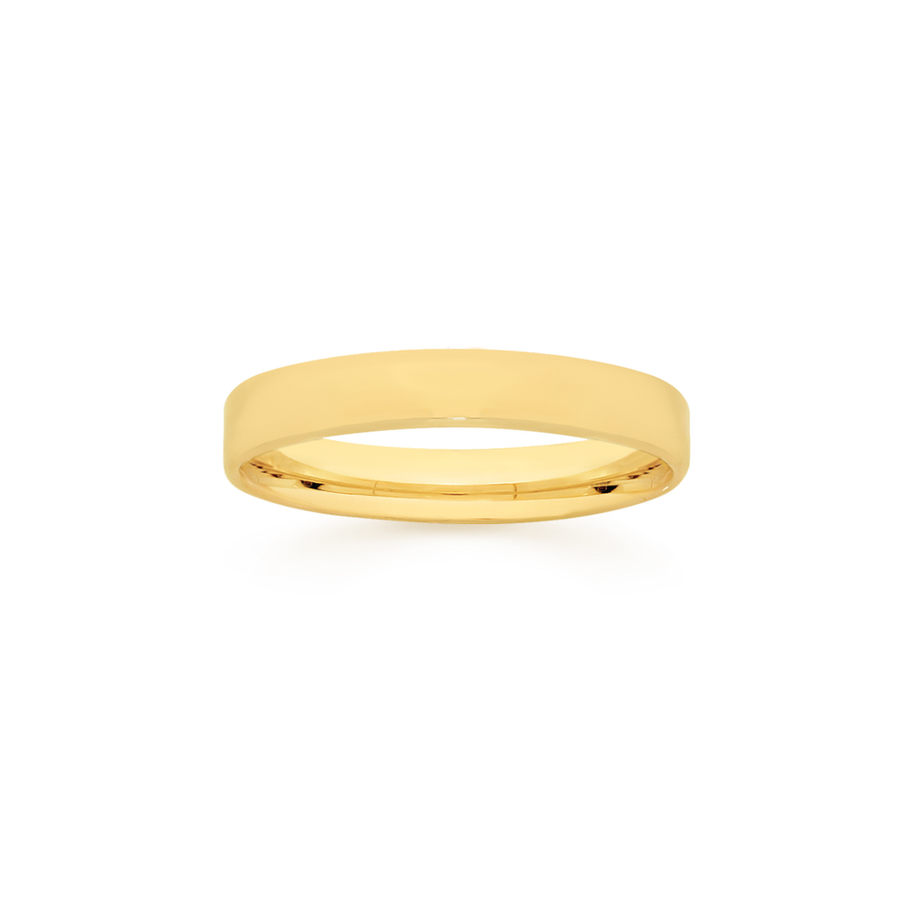 9ct Gold 4.5mm Flat Soft Edge Wedding Band - Size T | Prouds