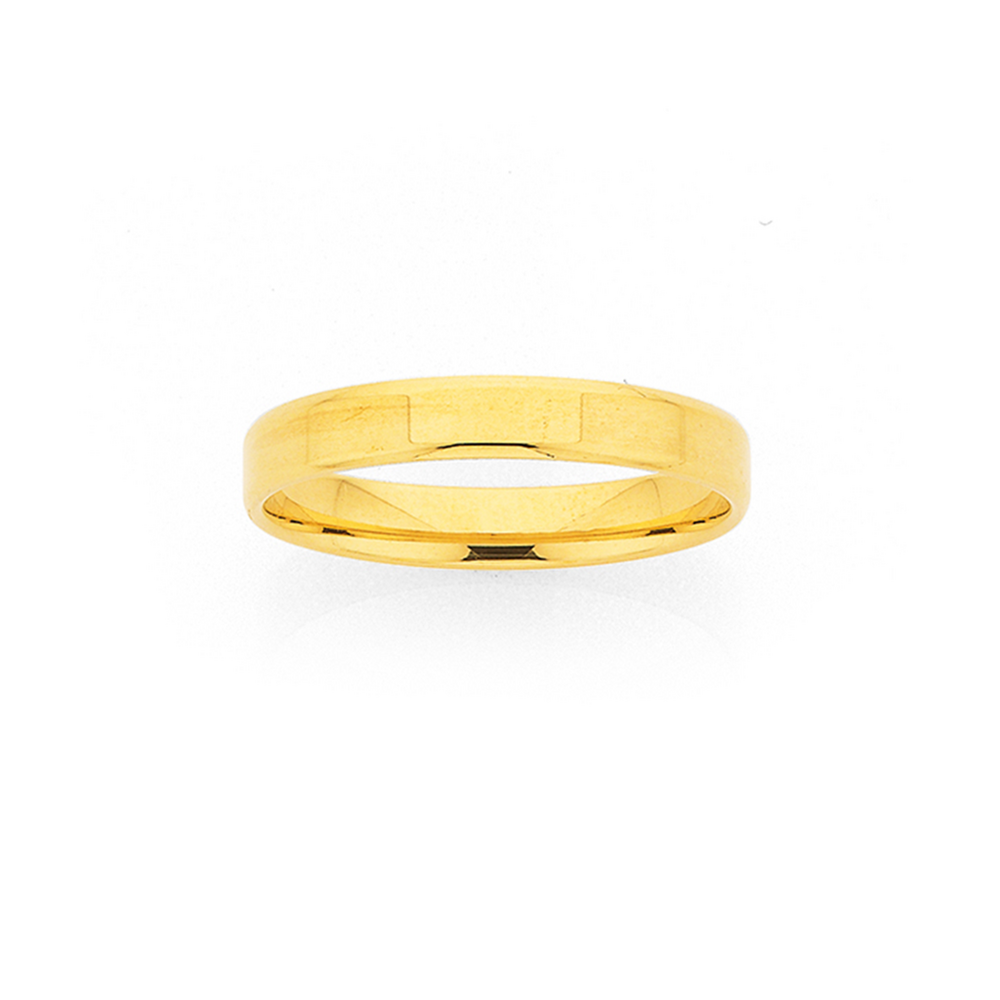 9ct Gold 4.5mm Flat Soft Edge Wedding Band - Size T | Prouds