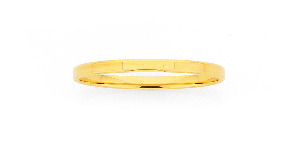 9ct Gold 3mm Flat Soft Edge Wedding Band - Size N | Prouds
