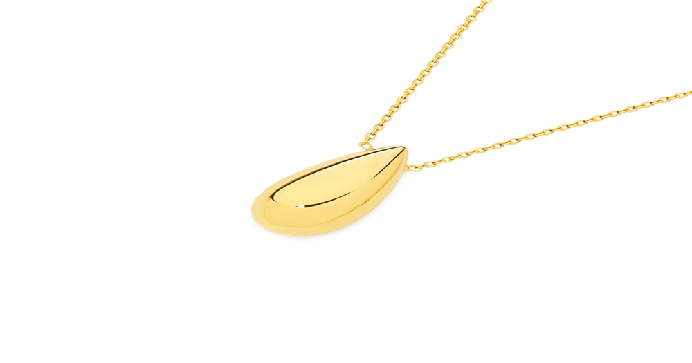 9ct Gold 45cm Teardrop Trace Necklet | Prouds
