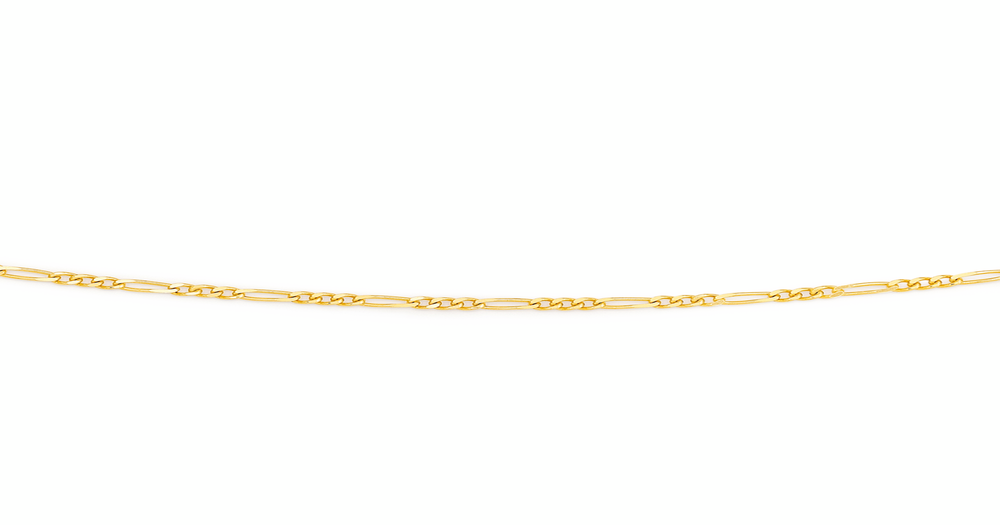 9ct Gold 70cm Solid Figaro 3+1 Chain | Prouds