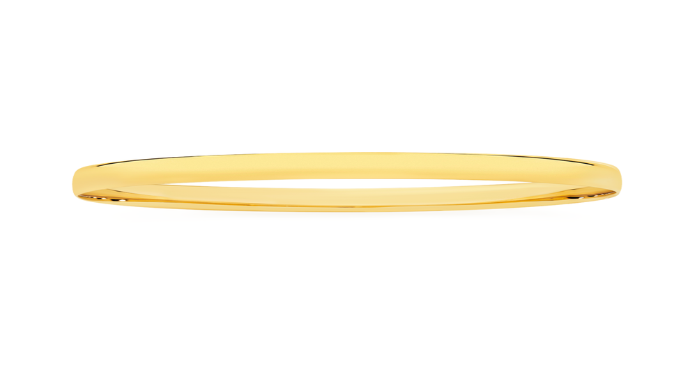 9ct Gold 70mm Half Round Solid Bangle | Prouds