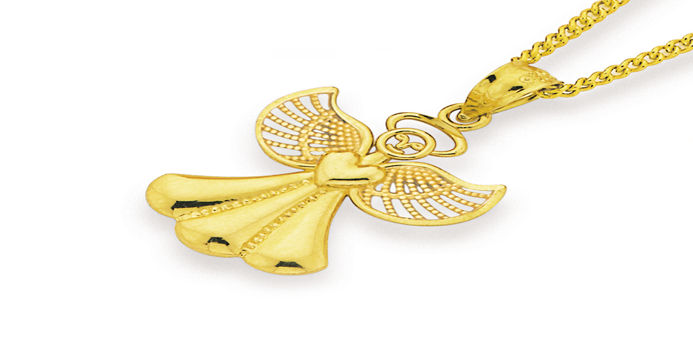 9ct Gold Angel Pendant | Prouds