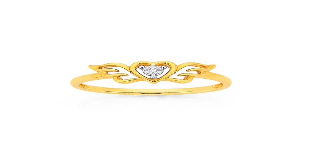 9ct Gold Diamond Angel Wings Ring | Prouds