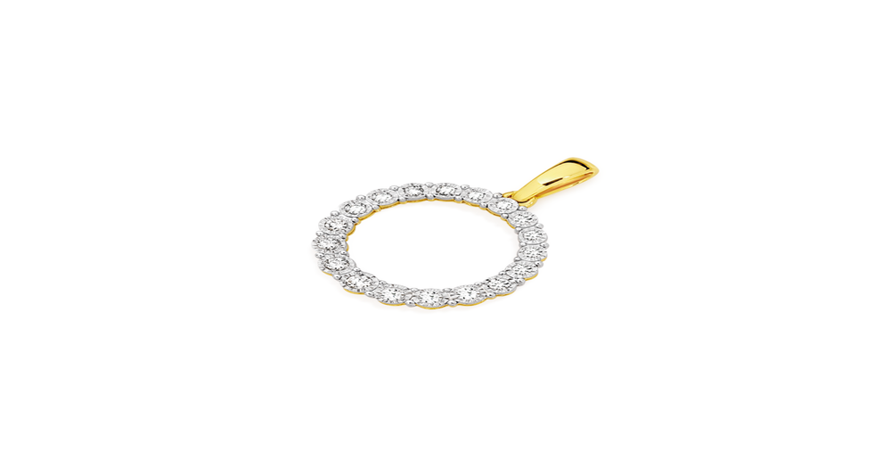 9ct Gold Diamond Circle Pendant | Prouds
