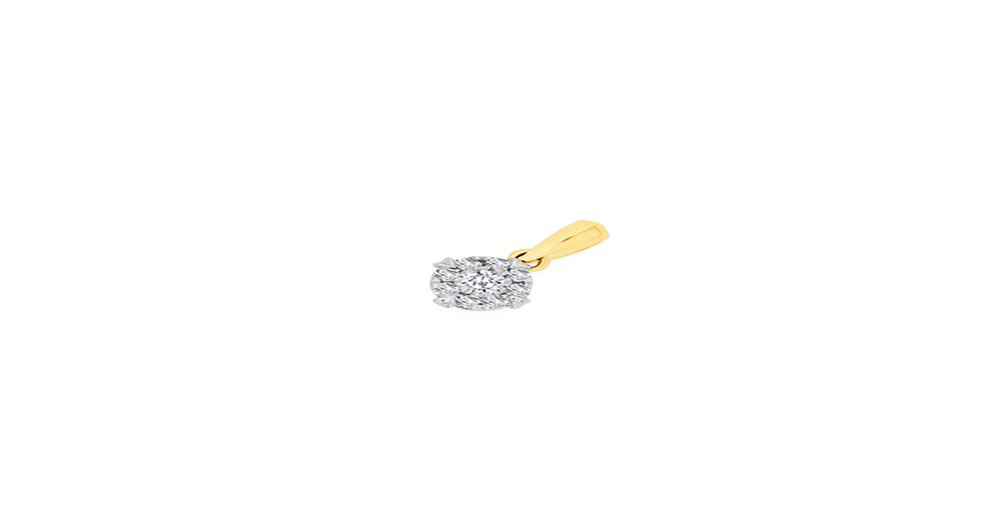 9ct Gold Diamond Cluster Pendant | Prouds