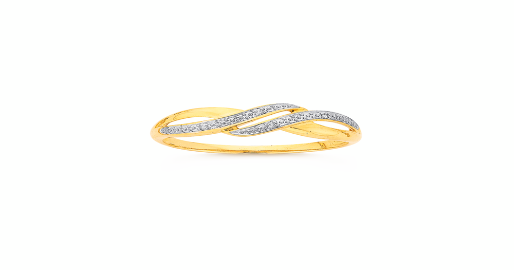 9ct Gold Diamond Double Swirl Love Dress Ring | Prouds