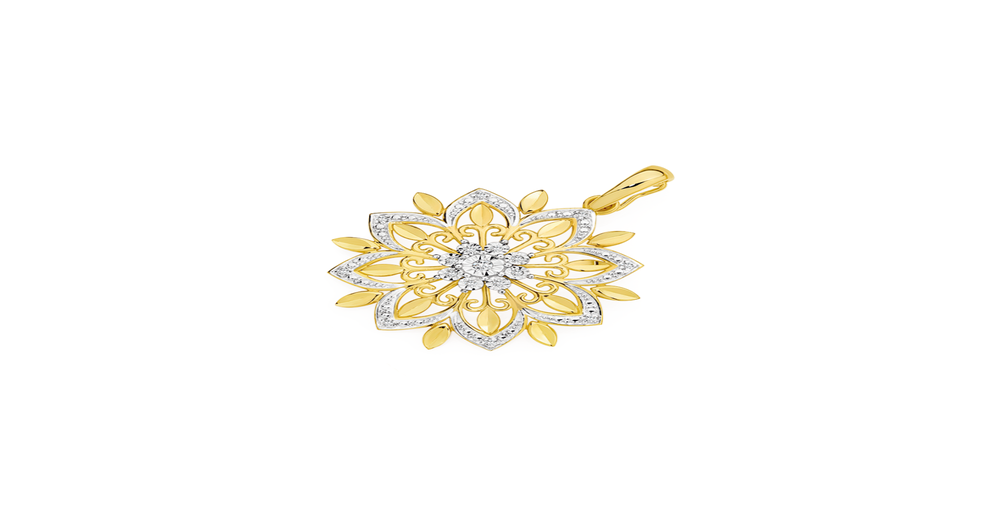 9ct Gold Diamond Flower Enhancer Pendant | Prouds