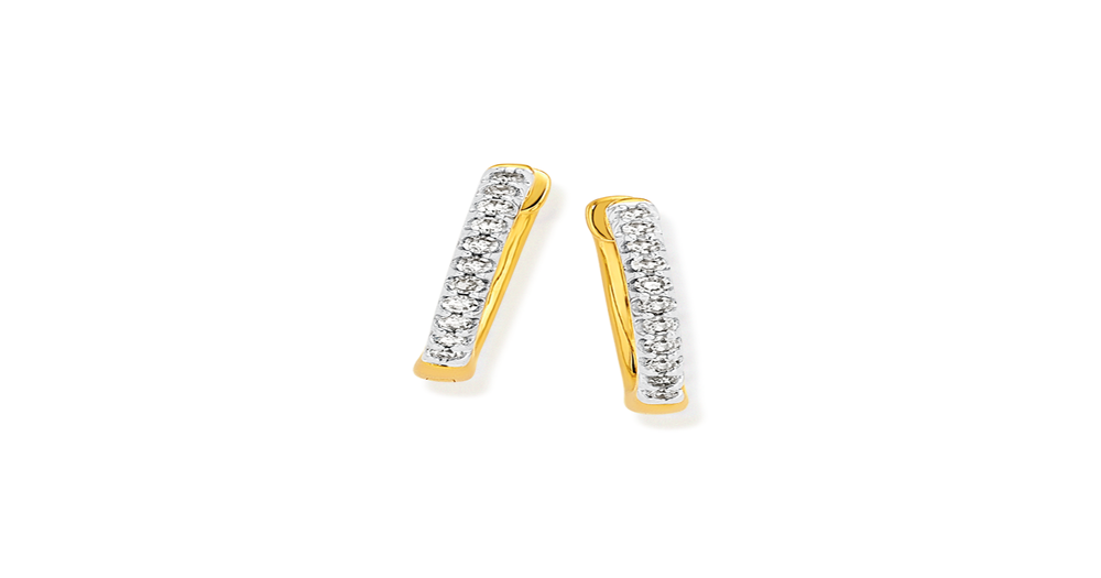 9ct Gold Diamond Hoop Earrings | Prouds
