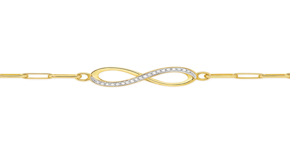 9ct Gold Diamond Infinity Link Bracelet | Prouds