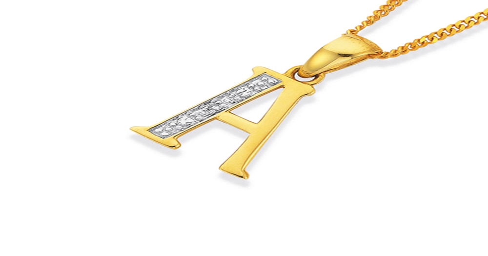 9ct Gold Diamond Initial A Pendant | Prouds