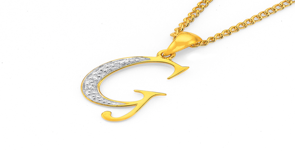 9ct Gold Diamond Initial G Pendant | Prouds