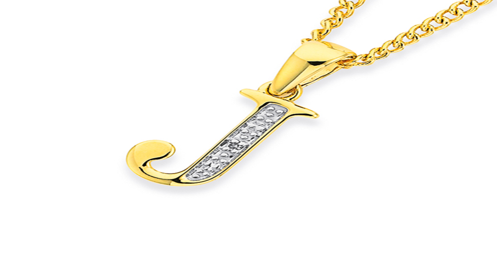 9ct Gold Diamond Initial J Pendant | Prouds