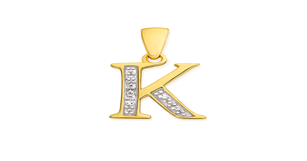 9ct Gold Diamond Initial K Pendant | Prouds