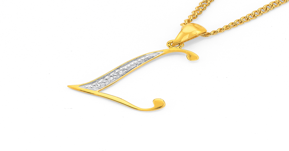 9ct Gold Diamond Initial L Pendant | Prouds