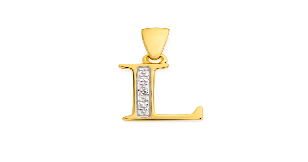 9ct Gold Diamond Initial L Pendant | Prouds