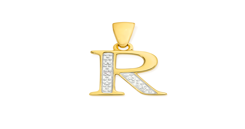 9ct Gold Diamond Initial R Pendant | Prouds