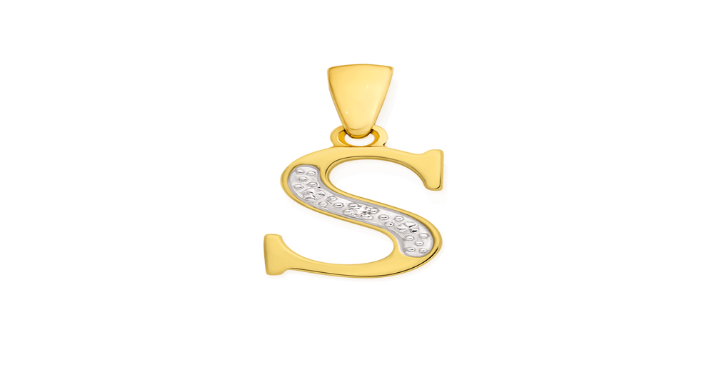 9ct Gold Diamond Initial S Pendant | Prouds