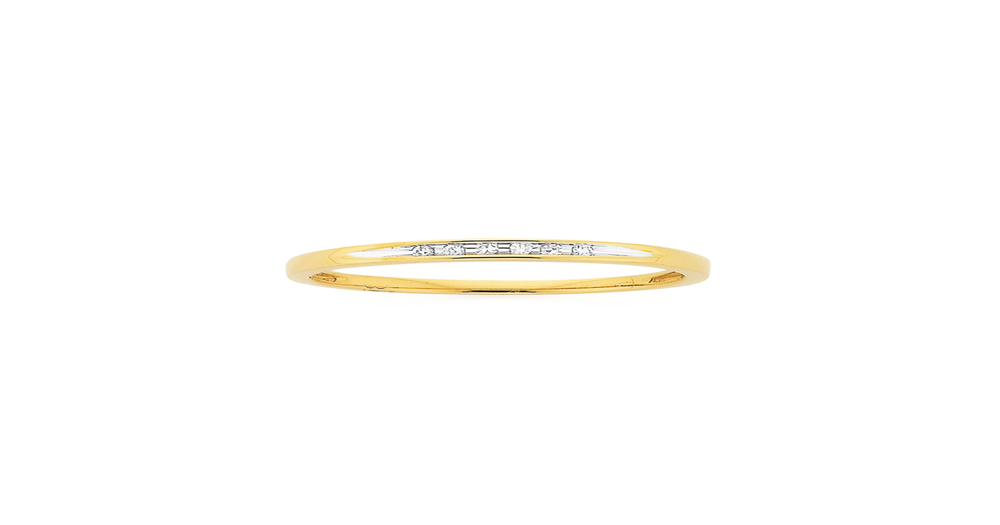 9ct Gold Diamond Nick Set Band | Prouds