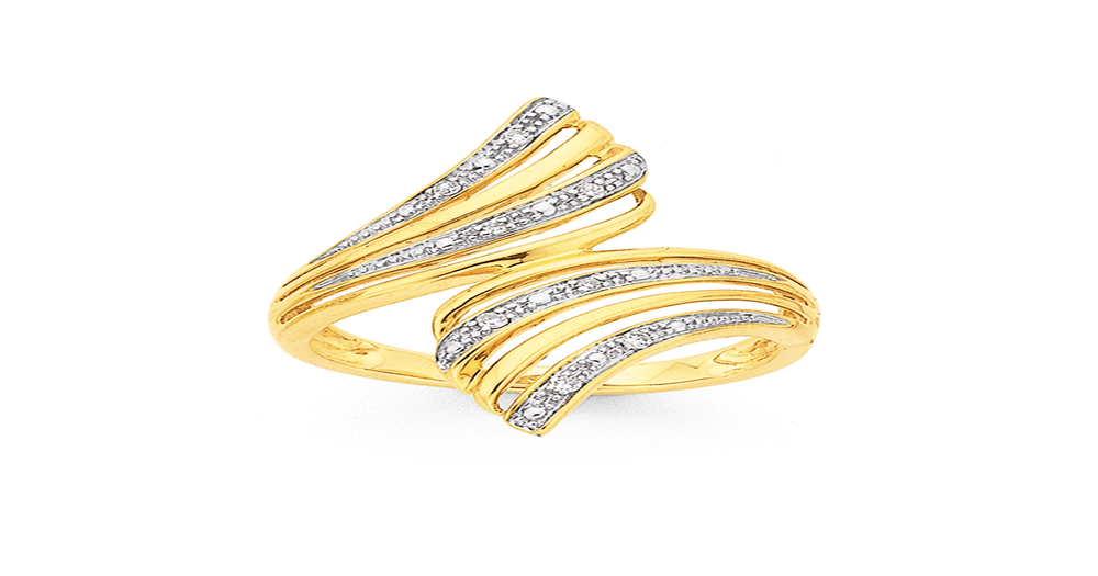 9ct Gold Diamond Offset Ring | Prouds
