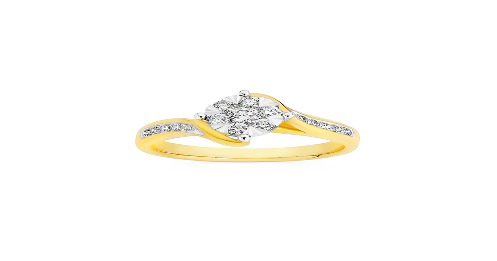 9ct Gold Diamond Round Cluster Ring | Prouds