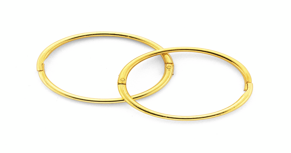 9ct Gold Large Plain Sleepers | Prouds