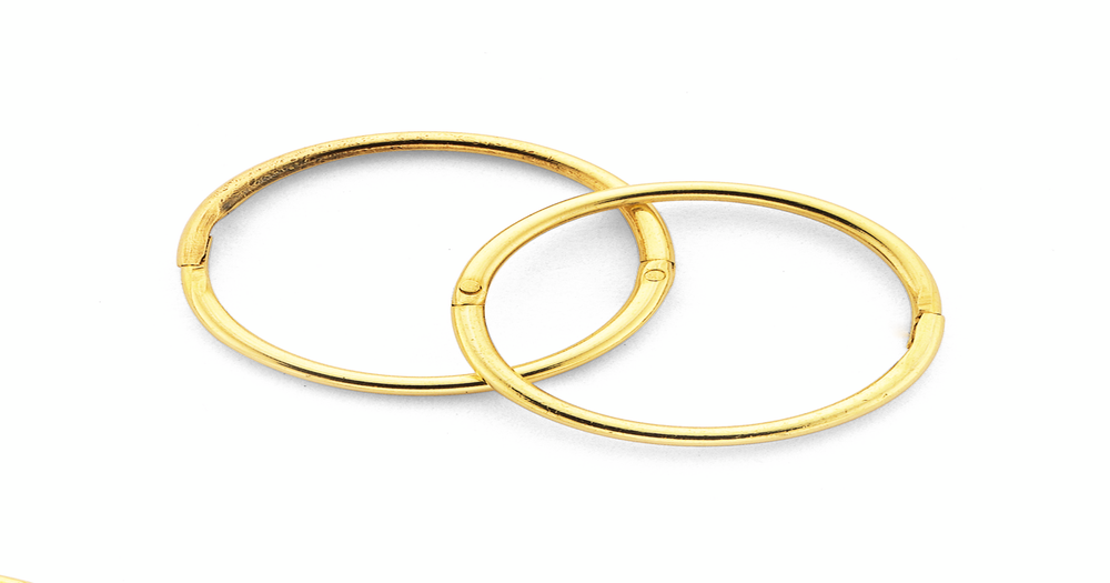 9ct Gold Medium Plain Sleepers | Prouds