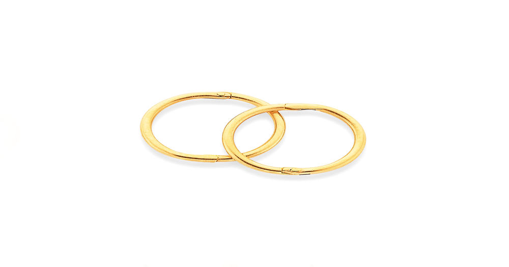 9ct Gold Mini Plain Sleepers | Prouds