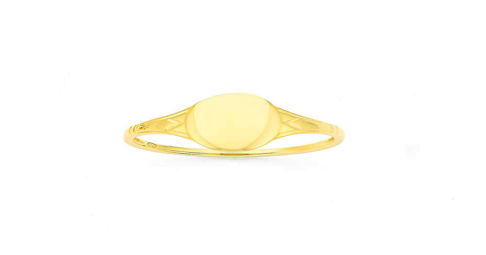 9ct Gold Oval Kids Signet Ring | Prouds