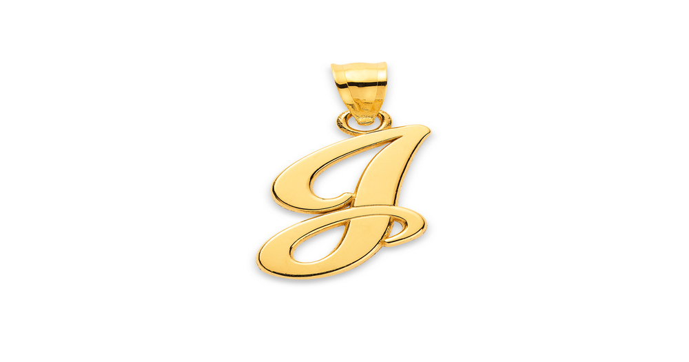 9ct Gold Script Initial 'j' Pendant | Prouds