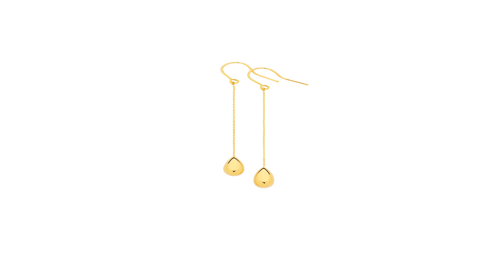 9ct Gold Teardrop Drop Trace Hook Earrings | Prouds