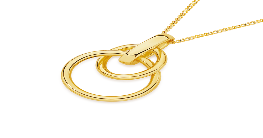 9ct Gold Triple Intertwined Rings Pendant | Prouds