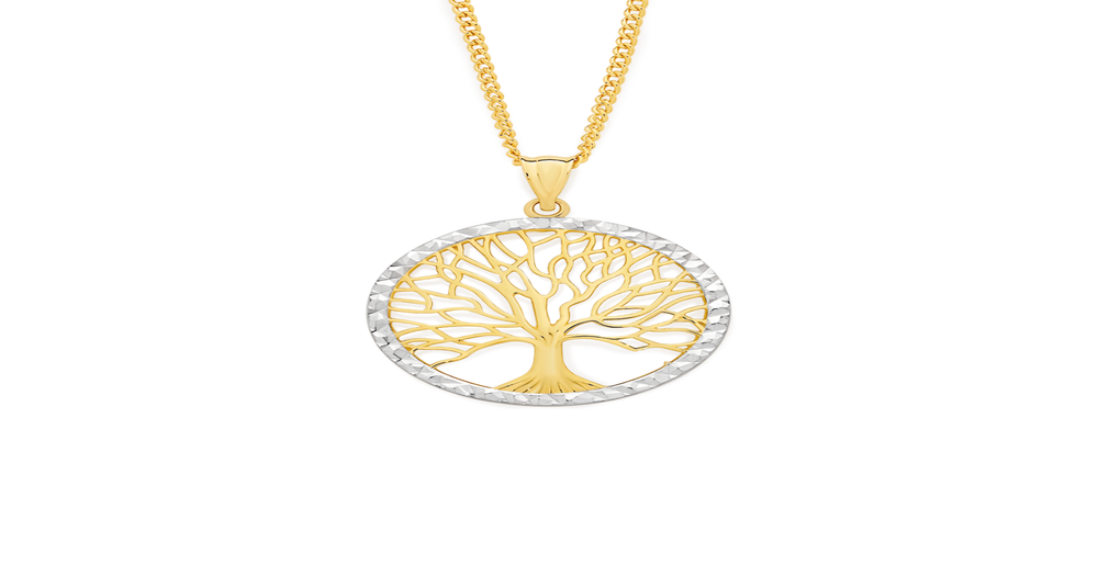 9ct Gold Two Tone Tree Of Life Pendant | Prouds