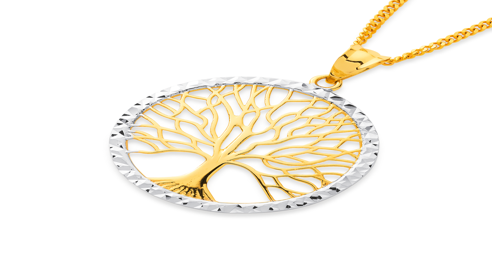 9ct Gold Two Tone Tree Of Life Pendant | Prouds
