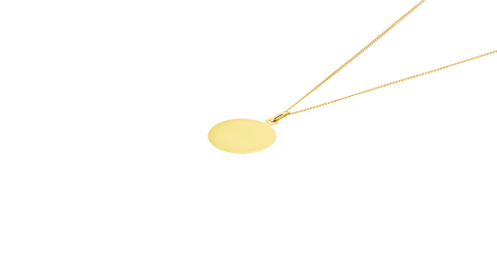 9ct Gold14mm Round Engravable Disc Pendant | Prouds