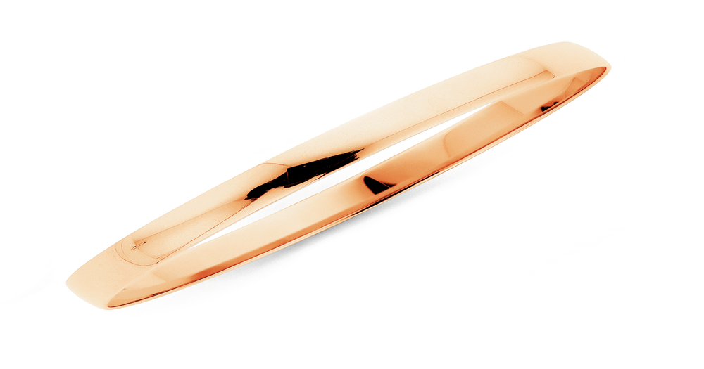 9ct Rose Gold 6x65mm Solid Bangle | Prouds