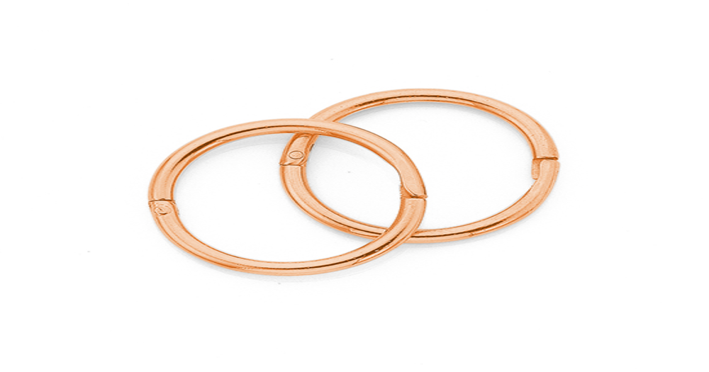 9ct Rose Gold 8mm Mini Plain Sleepers | Prouds