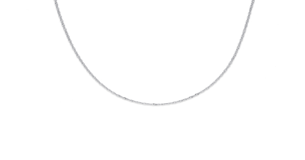9ct White Gold 45cm Solid Singapore Chain | Prouds