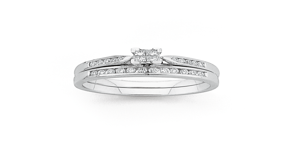 9ct White Gold Diamond Bridal Set | Prouds