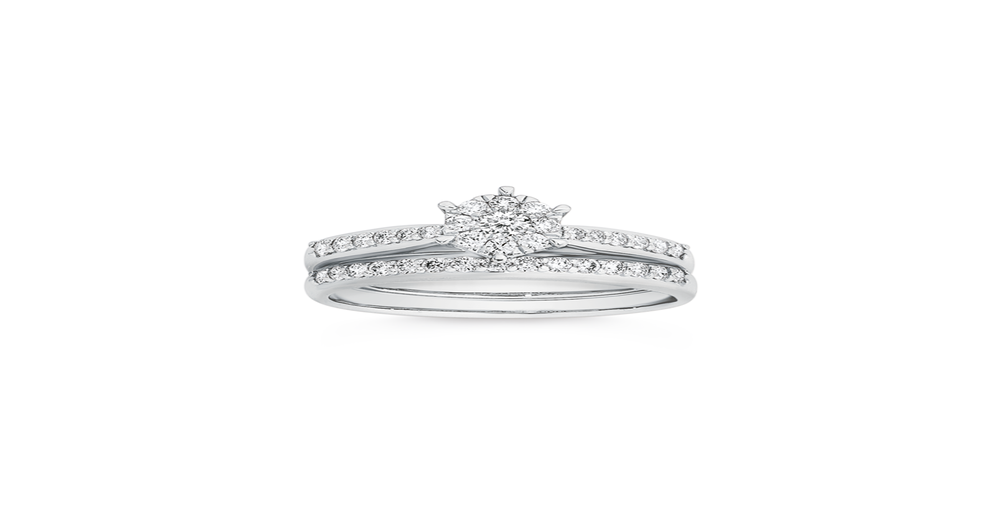 9ct White Gold Diamond Bridal Set | Prouds