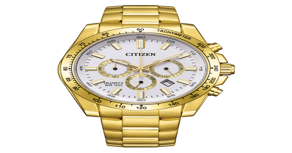 Citizen Chronograph Quartz An8232-53a in Gold | Prouds