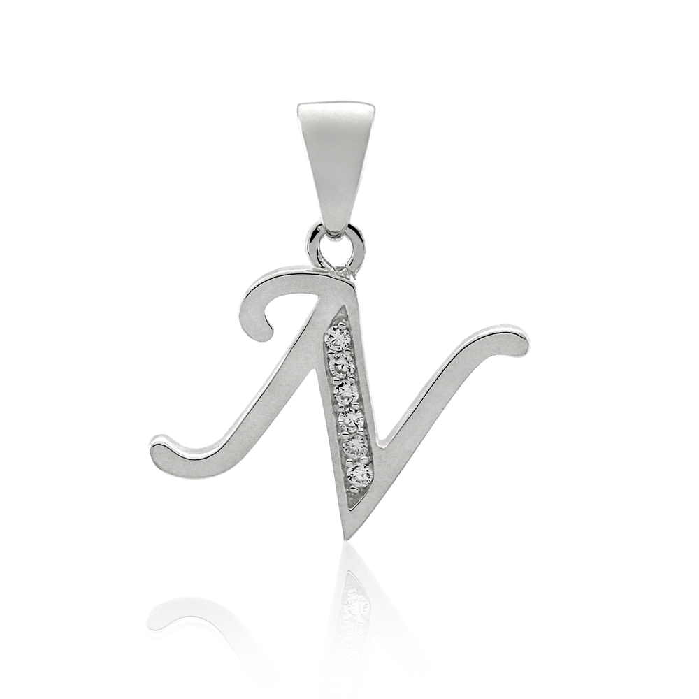 N Letter In Silver